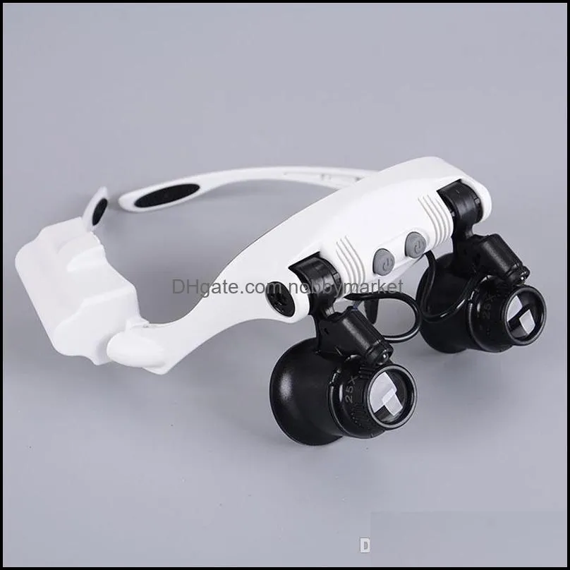 DHgate.com:8-Lens Magnifier Spectacles with LED Lamp, 10X, 15X, 20X ...