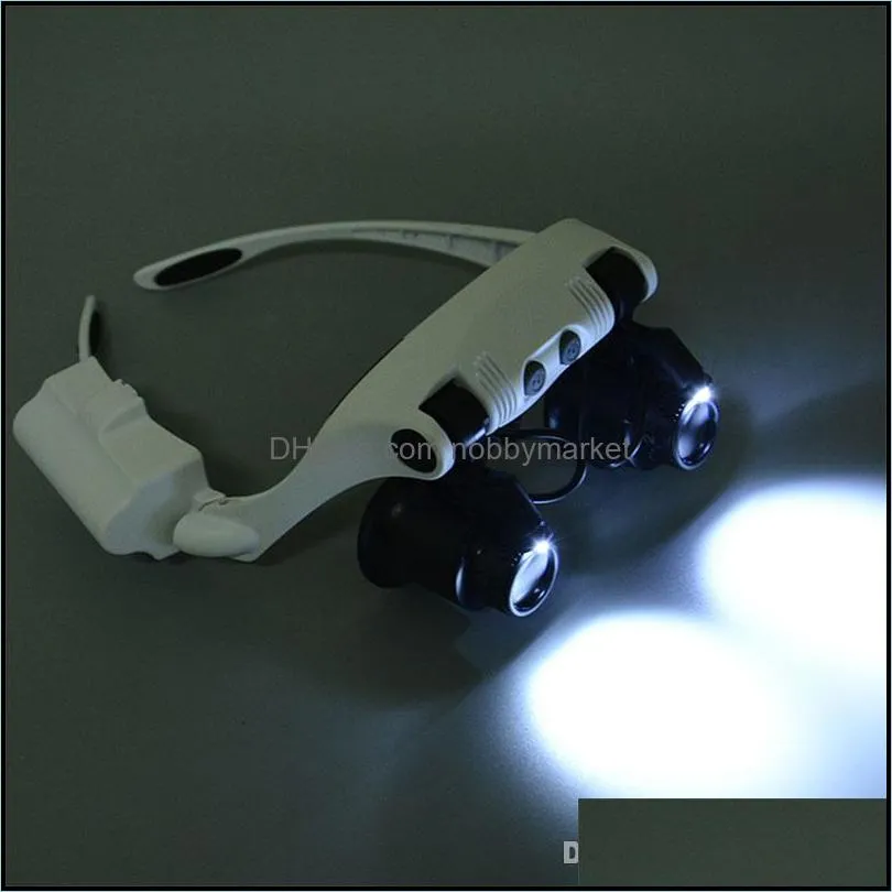 DHgate.com:8-Lens Magnifier Spectacles with LED Lamp, 10X, 15X, 20X ...