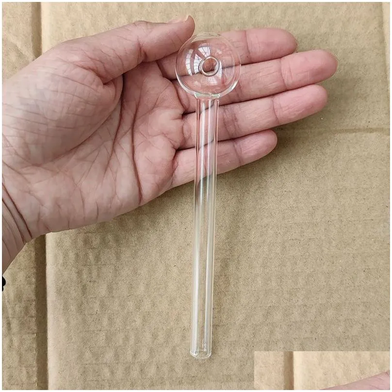 Smoking Pipes 5.9 Inch Pyrex 3Cm Big Oil Burner Clear Glass Pipe Tube ...