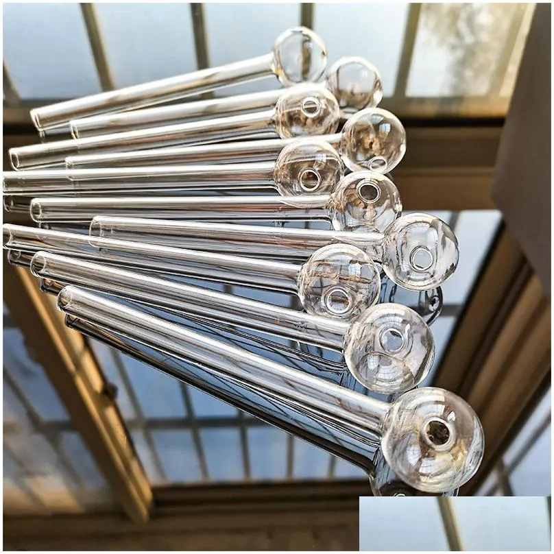 Smoking Pipes 5.9 Inch Pyrex 3Cm Big Oil Burner Clear Glass Pipe Tube ...
