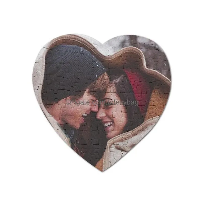 Wholesale Love Heart Heart Puzzle Sublimation Blanks Puzzle Set For ...