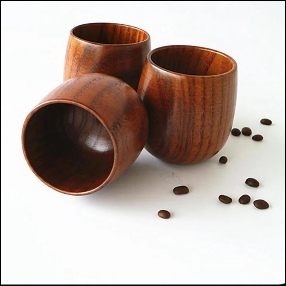 Laopala Tea Cups Set Japan Style Wooden Tea Cup 5Oz Natural Wood Wine ...