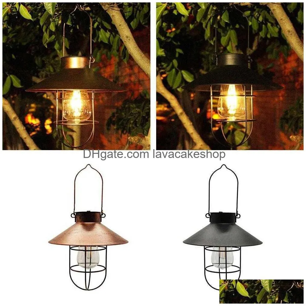 Retro Solar Lantern For Outdoor Candle Lanterns Decor Warm White ...