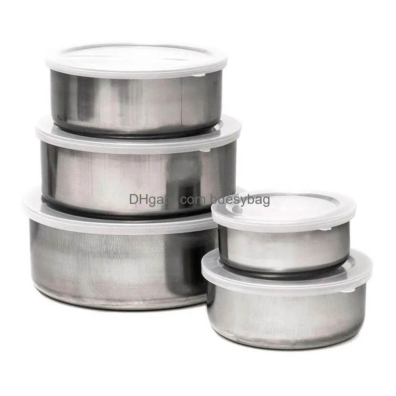 DHgate.com:5Pcs Stainless Steel Food Storage Containers with Clear ...