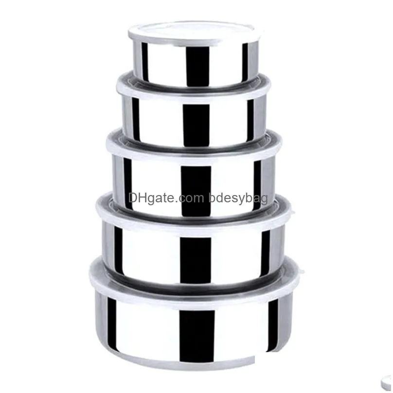 DHgate.com:5Pcs Stainless Steel Food Storage Containers with Clear ...