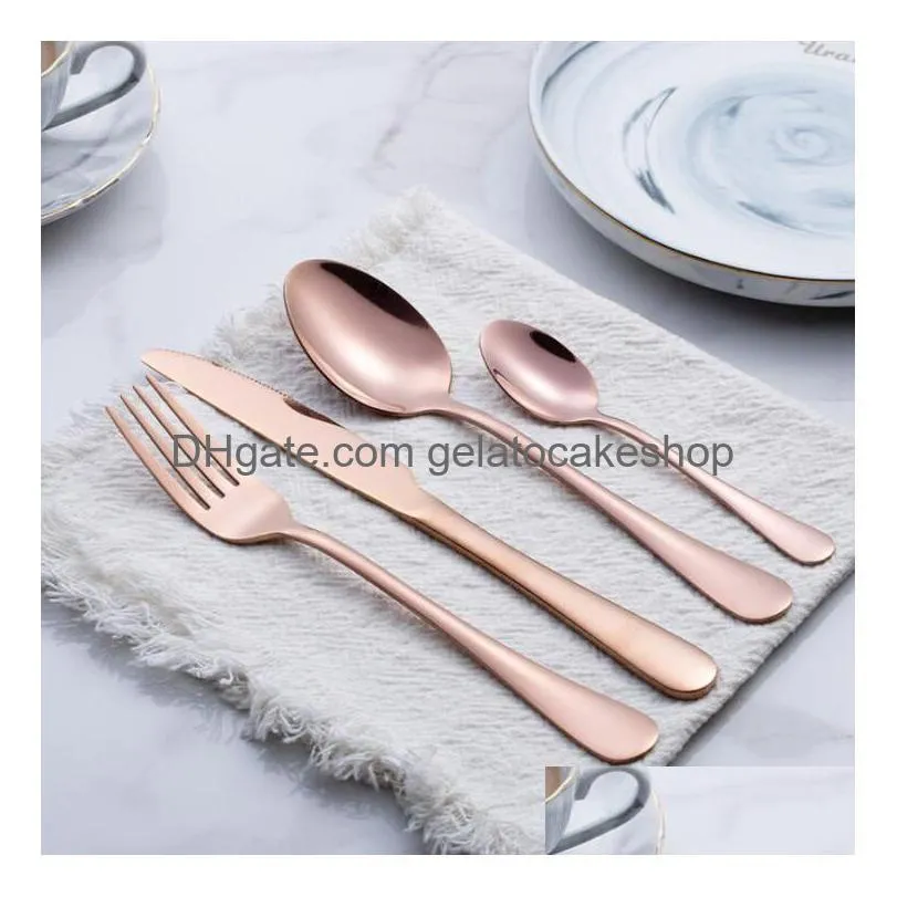 DHgate.com:Gold Sier Cutlery Set, Frosted Stainless Steel Food Western Drop Delivery Home Garden ...