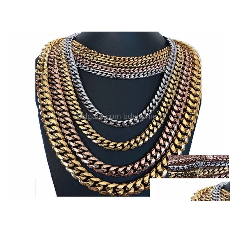 DHgate.com:Titanium Stainless Steel Cuban Link Chain for Men - 8/10/12 ...