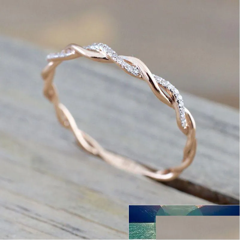 DHgate.com:Rose Gold Band Ring Set: Chic Stackable Micro Crystal Finger Rings Jewelry:Jewelry