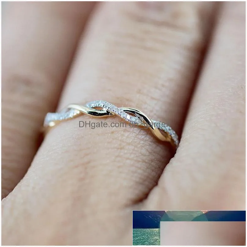 DHgate.com:Rose Gold Band Ring Set: Chic Stackable Micro Crystal Finger Rings Jewelry:Jewelry