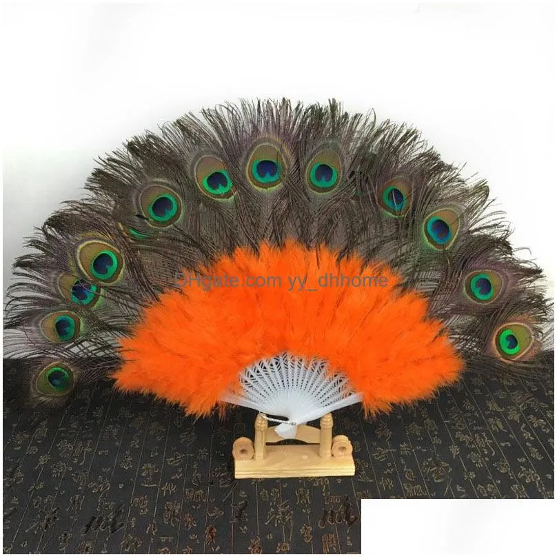 DHgate.com:Elegant Feather Hand Fans for Stage Performances and Parties ...