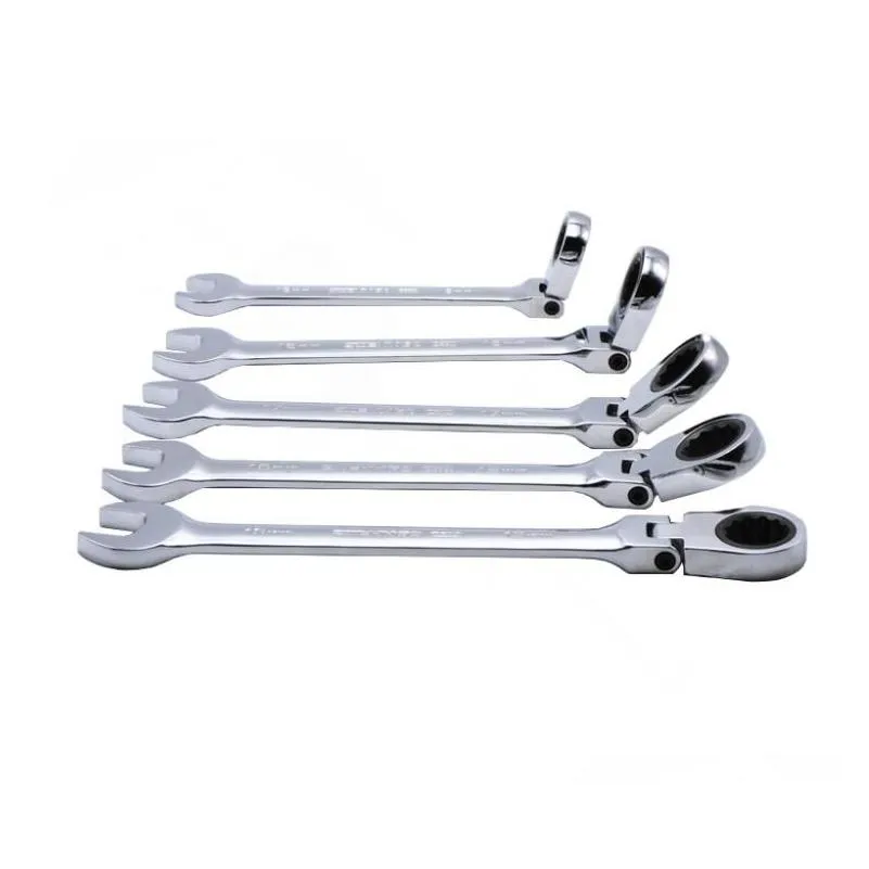 Flexible Ratchet Gears Wrench Set For Bike Torque Spanner 624mm Open End Repair Tool With Drop ...