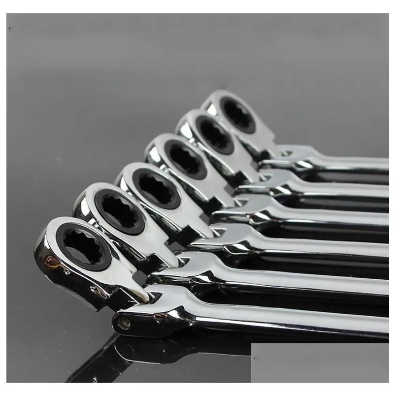 Flexible Ratchet Gears Wrench Set For Bike Torque Spanner 624mm Open End Repair Tool With Drop ...