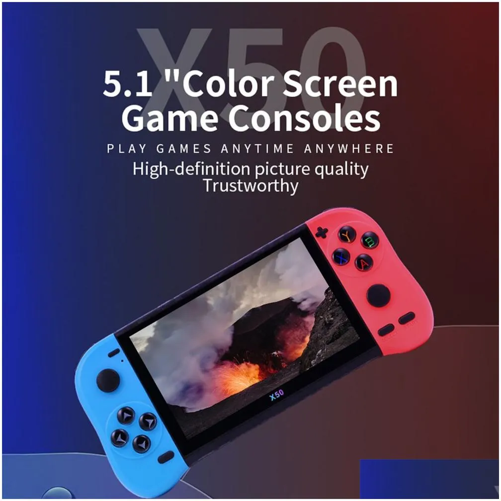DHgate.com:X50 Portable Handheld Game Console 5.1-Inch HD SN 64Bit with ...