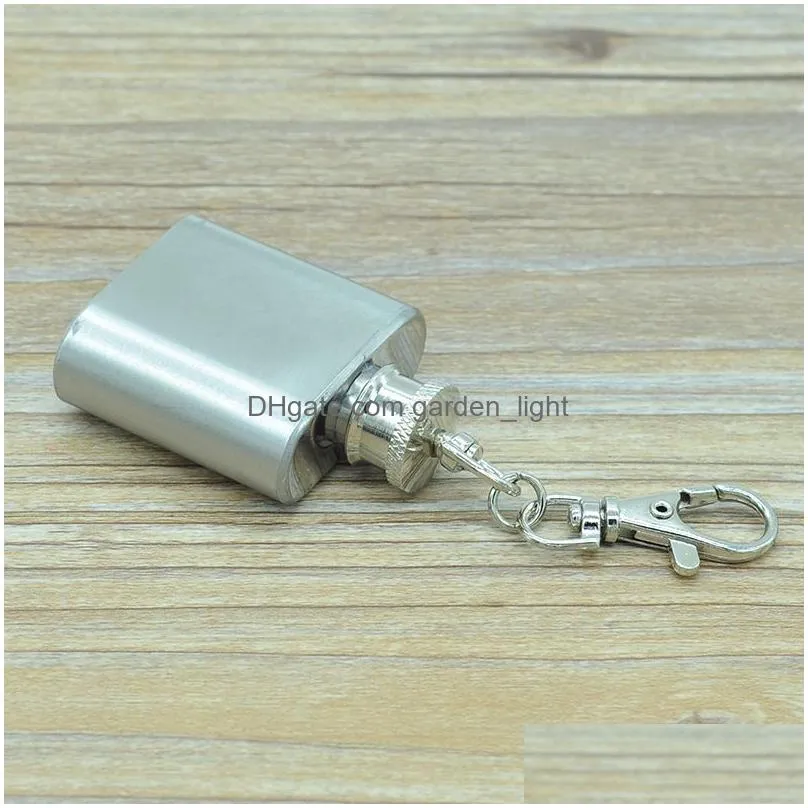 DHgate.com:Stainless Steel Mini Hip Flask Keychain - 1oz Portable ...