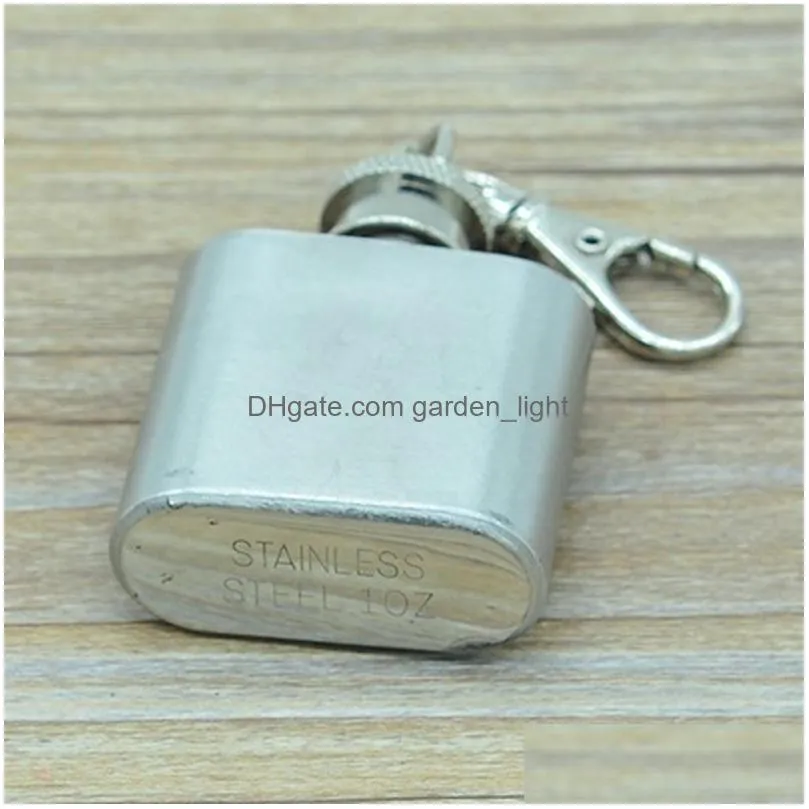 DHgate.com:Stainless Steel Mini Hip Flask Keychain - 1oz Portable ...