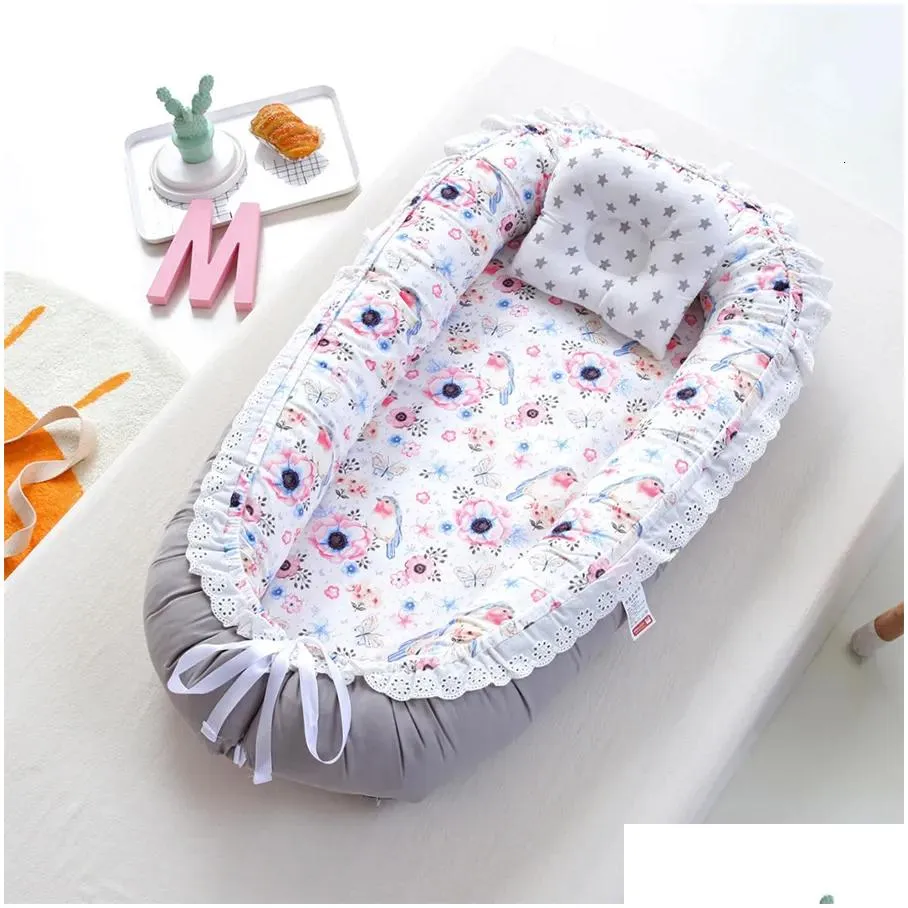 DHgate.com:Breathable Cotton Baby Nest Bed Portable Crib with Pillow ...