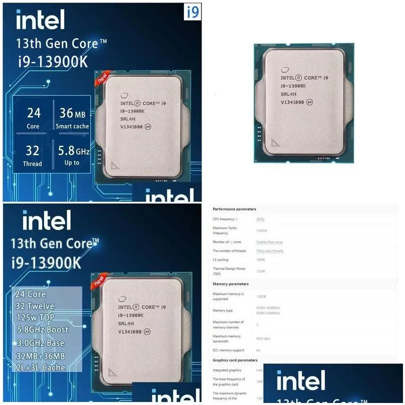 DHgate.com:Intel Core i9 13900K LGA 1700 Tray CPU Processor- 3.0GHz, 24 ...