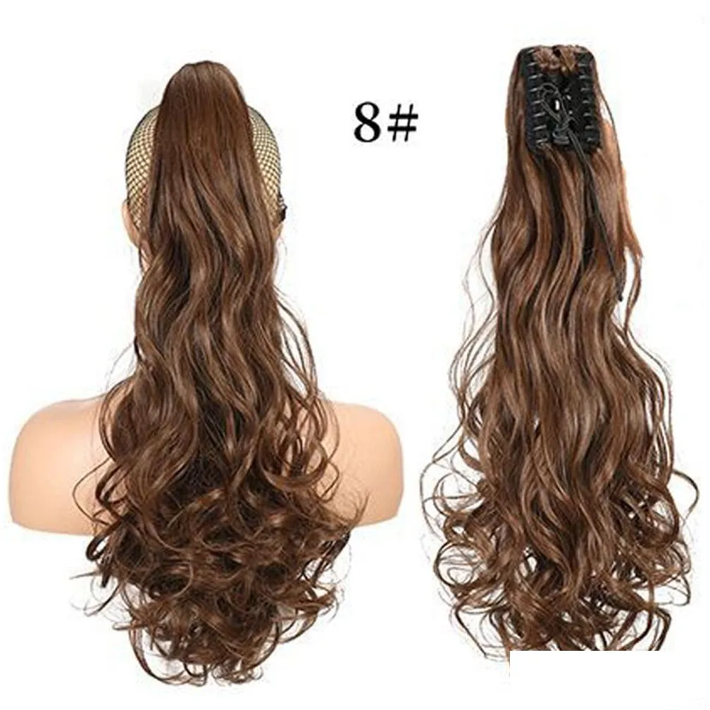 DHgate.com:Tiger Grip Fluffy Wavy Long Curly Synthetic Fiber Ponytail ...