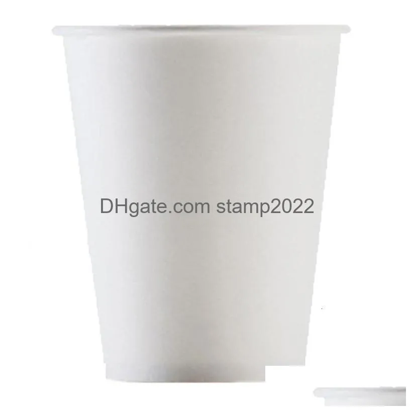 DHgate.com:Pure White Disposable Paper Cups 50/100 Pcs Coffee Tea Milk ...