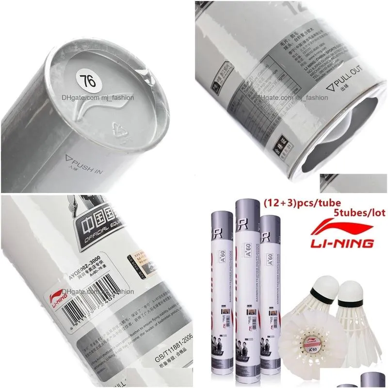 DHgate.com:5 Tubes Lining A60 Goose Feather Premium Shuttlecocks ...