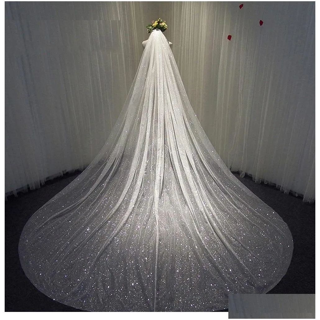 DHgate.com:3M Sparkle Bridal Veil, Luxury Wedding Veil, Cathedral ...