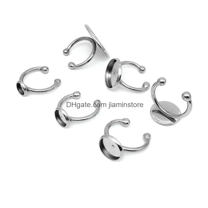 DHgate.com:6-20mm Stainless Steel Ring Base Settings for DIY Jewelry ...