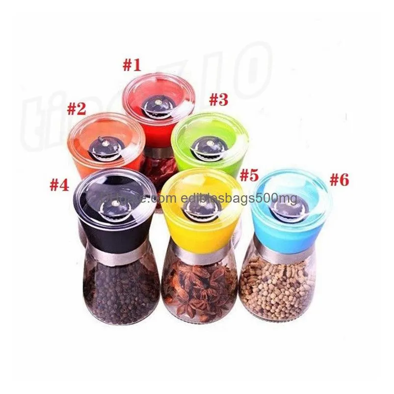 Black Pepper Grinder With Hand Movement Unbreakable Split Glass Shaker ...