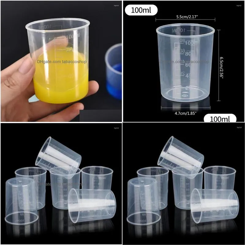 DHgate.com:Lab Supplies 10Pieces 100Ml Plastic Transparent Measuring ...