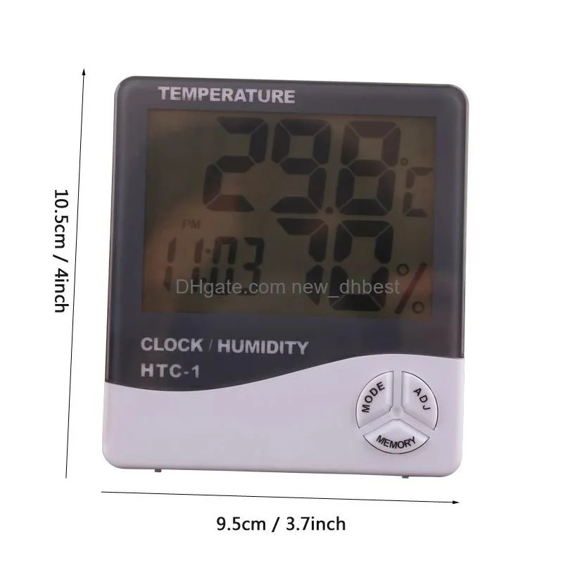 DHgate.com:Digital LCD Hygrometer Thermometer with Calendar Alarm, Household Precision Clock ...