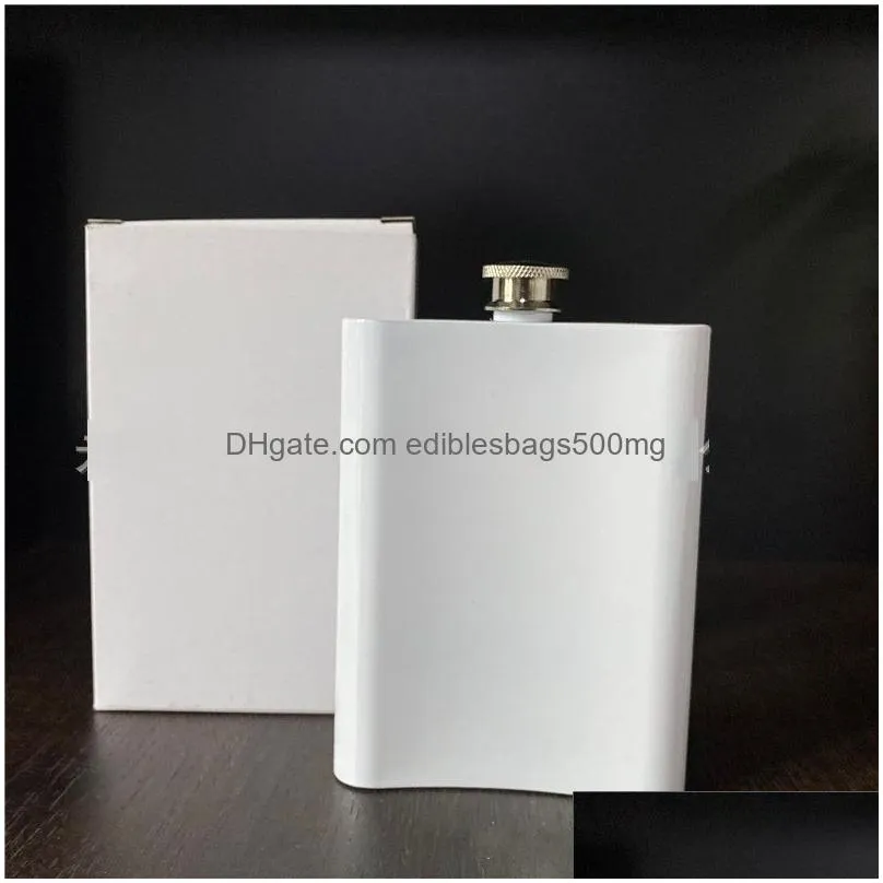 Stainless Steel Sublimation Thermal Hip Flask 8oz White DIY Pocket Mini ...