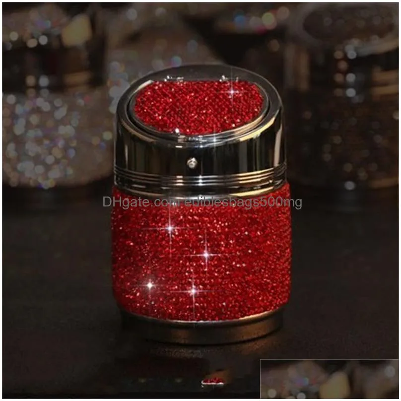 DHgate.com:Multicolor Rhinestone Inlay Pillar-Shaped Metal Car Ashtray ...