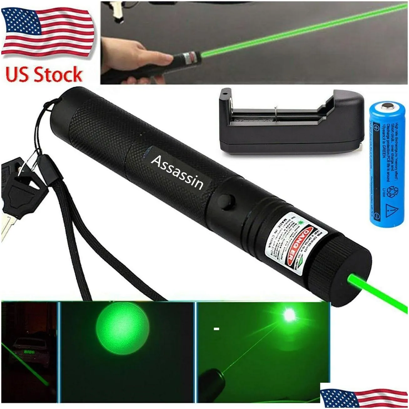 DHgate.com:Military Green Laser Pointer Pen, 10 Miles Adjustable Focus ...
