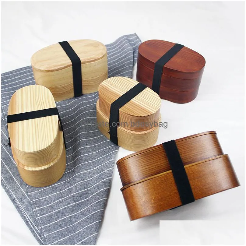 DHgate.com:Lunch Boxes Japanese Bento Student Wooden Box Cam Traveling ...
