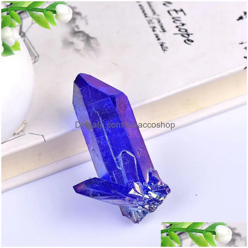 DHgate.com:Electroplated Colorful Natural Crystal Quartz Column for ...