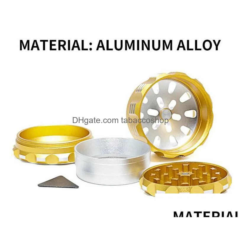 DHgate.com:4-Layer Aluminum Alloy Matte Grinder for Herbs and Tobacco ...