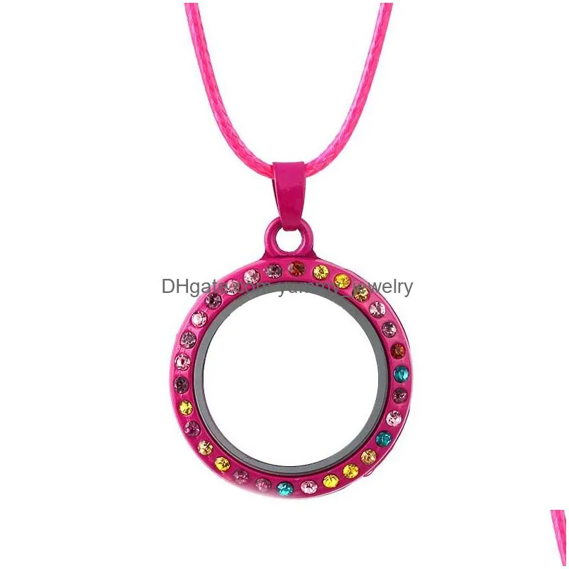 DHgate.com:Crystal Floating Charm Locket Necklace, Colorful Crystal DIY ...