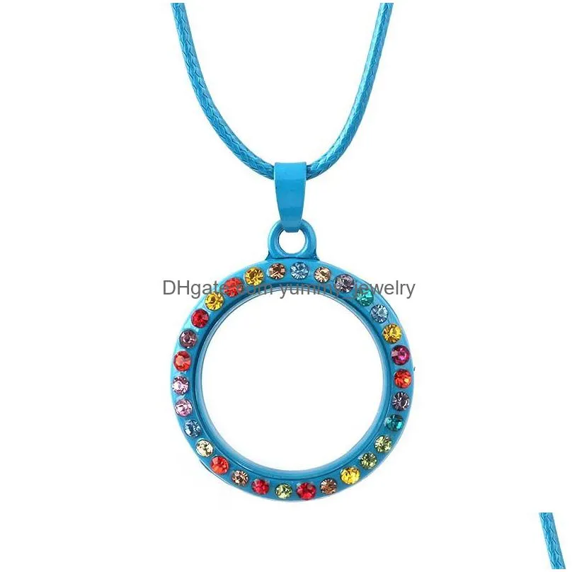 DHgate.com:Crystal Floating Charm Locket Necklace, Colorful Crystal DIY ...