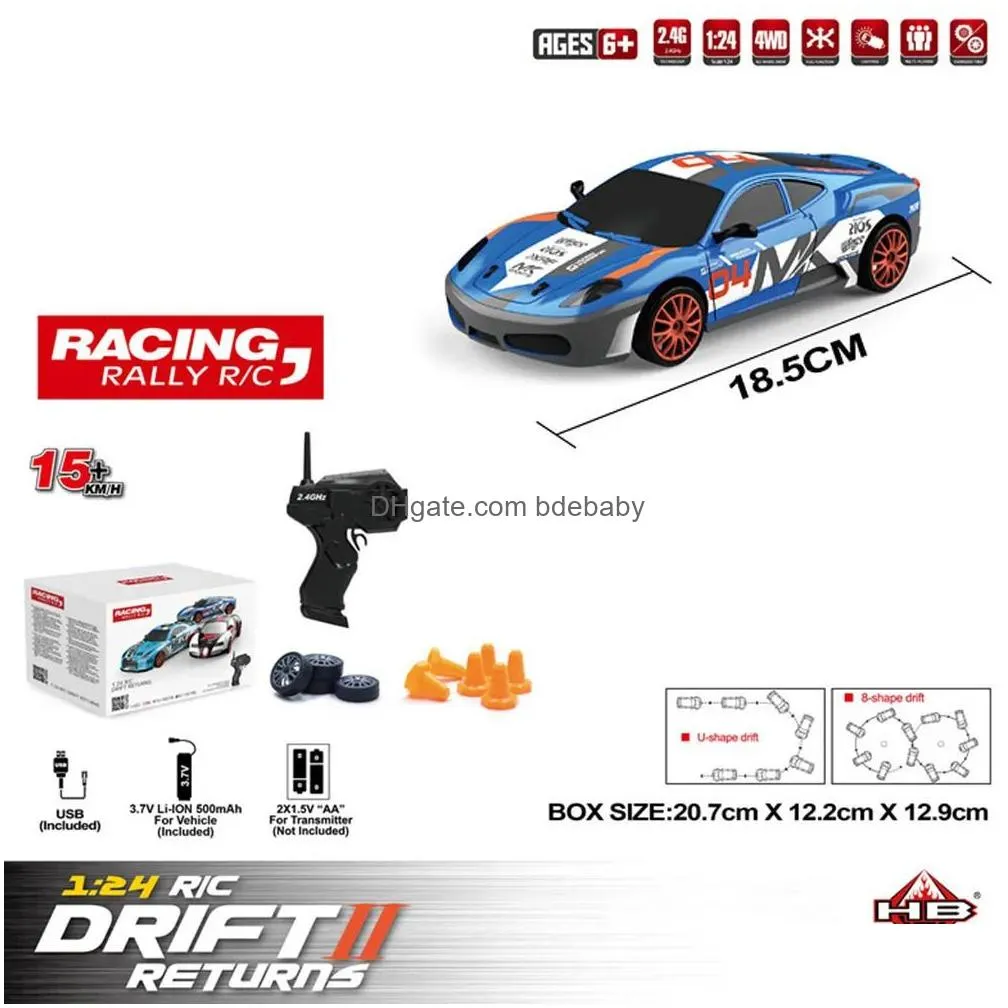 Electric Rc Car: 1/24 Scale 4WD Rechargeable Drift Racing Remote ...
