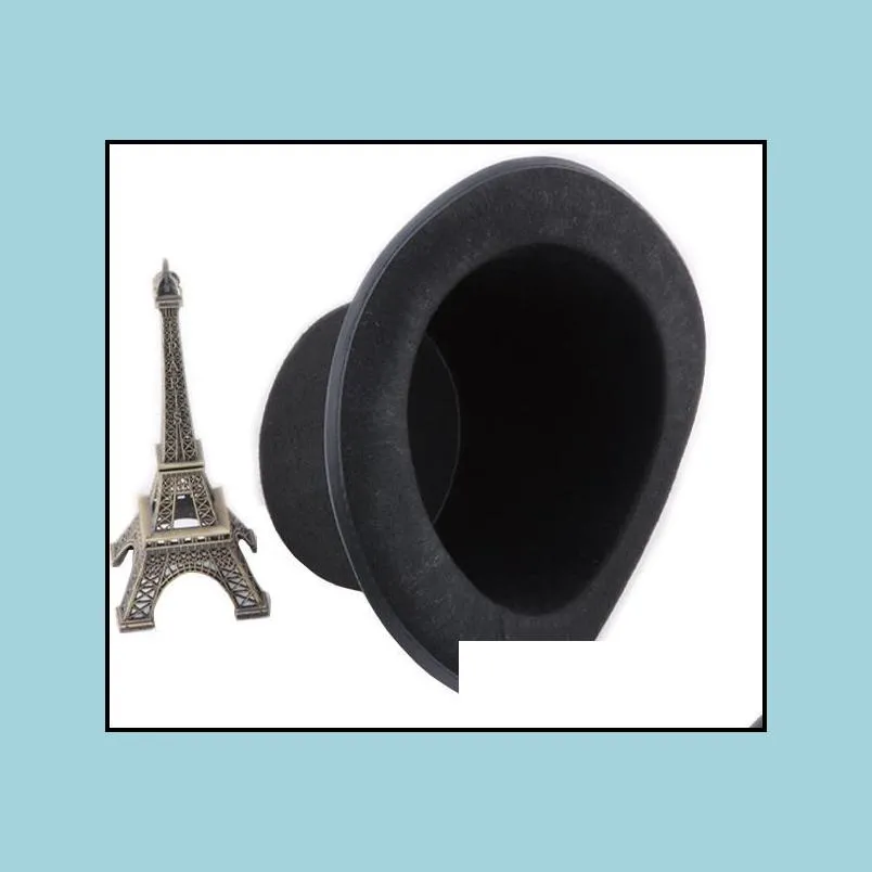 Top Hat Party Supplies Black Satin Felt Top Hat Magician Gentleman Adt ...