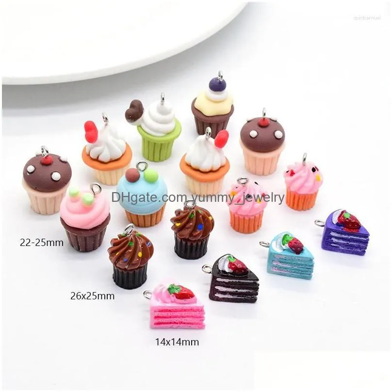 DHgate.com:Chocolate Strawberry Mini Cake Charms for DIY Jewelry Making ...
