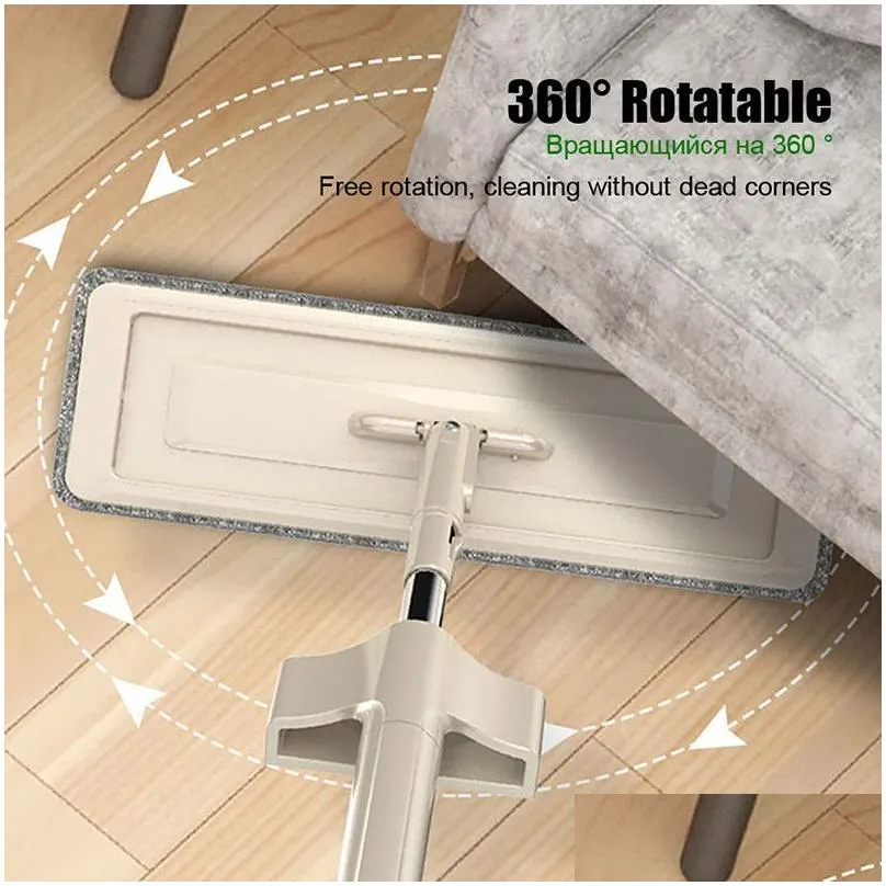 Magic Self Cleaning Squeeze Vacuum Mop Microfiber Spin And Go Flat For ...