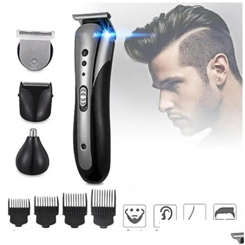 3 In 1 Rechargeable Hair Grooming Set: Electric Clipper, Razor, Beard ...