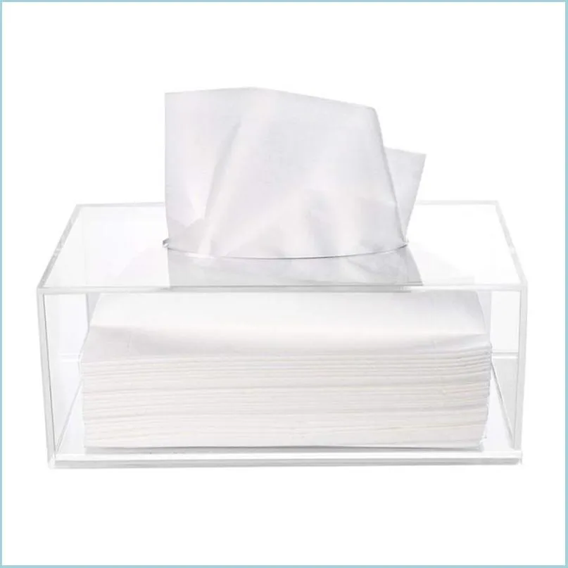 Clear Acrylic Tissue Box Holder | Minimalist Napkin Organizer For Home ...
