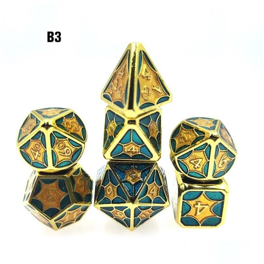 DHgate.com:Metal Star Sky Dice Set (7pcs) - Polyhedral RPG Dice for ...