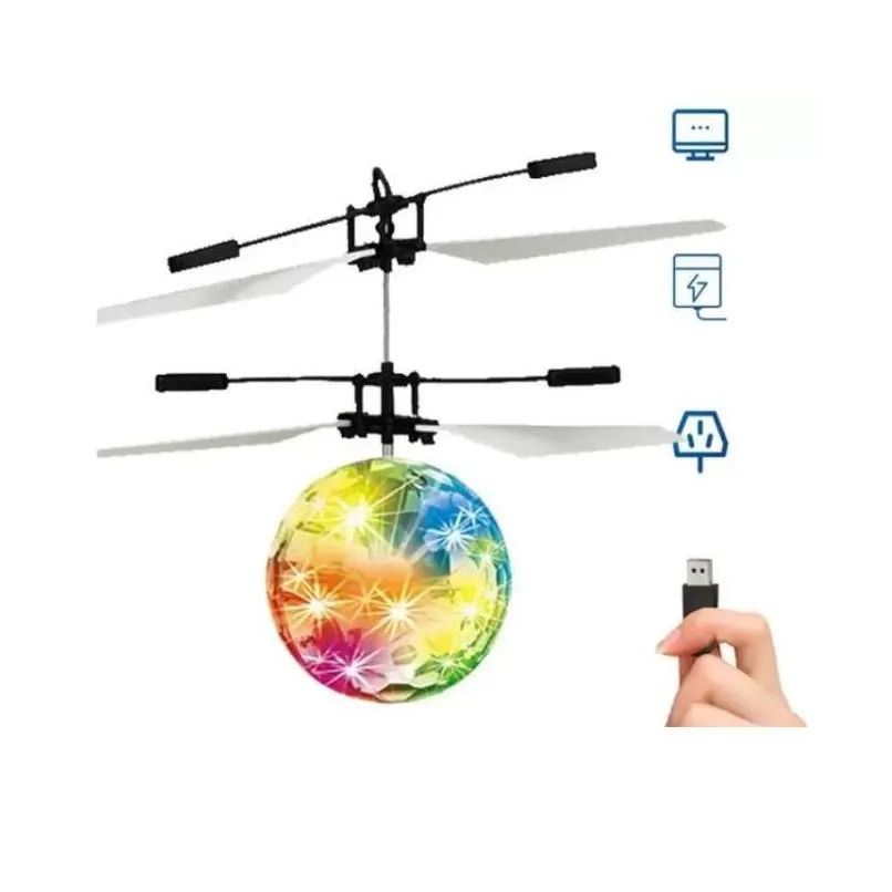 LED Flying RC Ball Mini Flying Helicopter Toys Flashing Lights Up ...