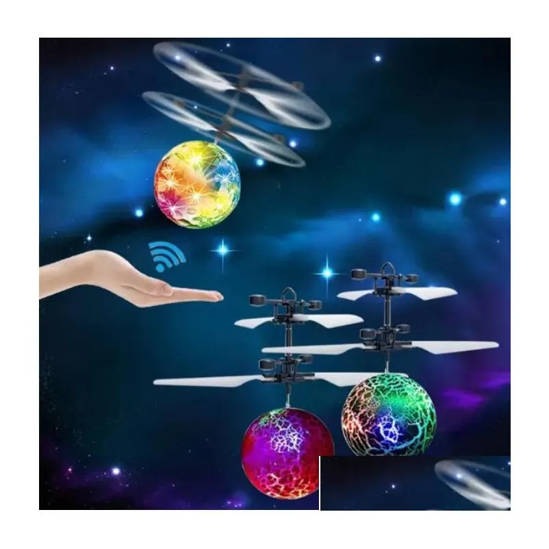LED Flying RC Ball Mini Flying Helicopter Toys Flashing Lights Up ...