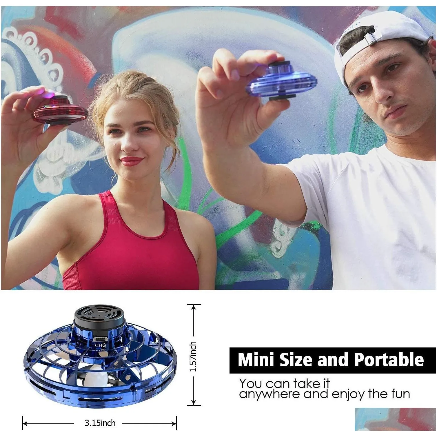 Interactive Flying Toy For Kids And Adults Hand Operated UFO Spinner ...
