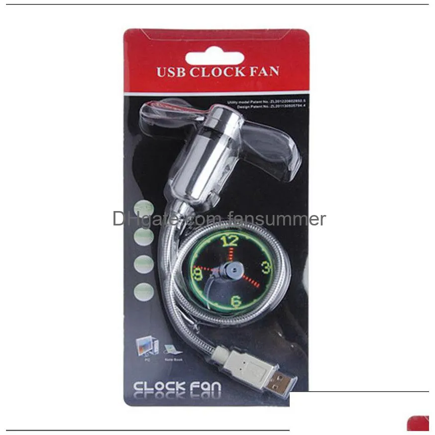 DHgate.com:Mini LED Fan Clock Display, Flashing Time for PC Notebook ...