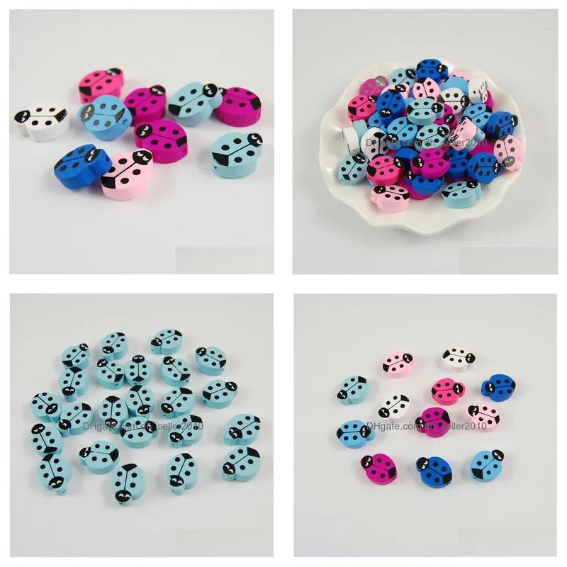 DHgate.com:Colorful Wooden Ladybug Beads for Kids Crafts, 200Pcs 7 ...