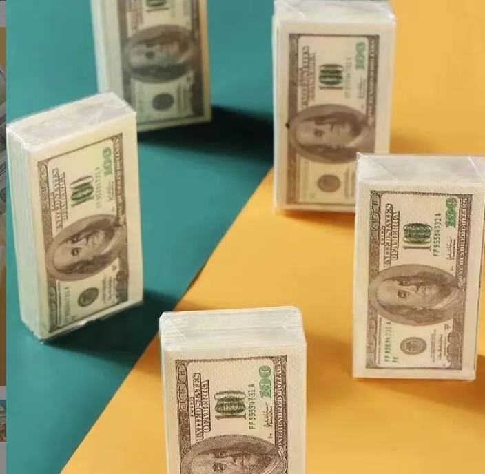 Novelty Money Napkins - 10-Sheet Pack, Realistic $100 Bill Print ...